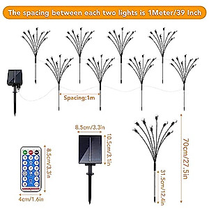 8 Pack Solar Firefly Lights Outdoor, 8 LED Swaying Firefly Garden Lights with Remote Control, 8 Flashing Modes, Waterproof Solar Powered Fairy Lights Outdoor for Landscape Yard Patio Pathway Lawn
