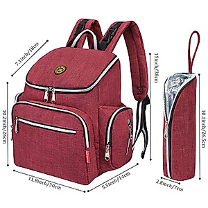 Qimiaobaby Lightweight Diaper Bag, Mommy goes Out to Store Diaper Backpack (Red Win)