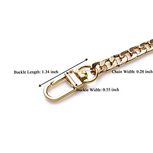 HAIOPS Purse Chain 47" Iron Flat Chain Strap Handbag Metal Straps Shoulder Corss Body Replacement Chain Accessories (Gold)