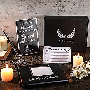 Yexiya Funeral Guest Book Memorial Guest Book Condolence Celebration of Life Decorations 150 Pcs Share a Memory Cards Signature Pen Memory Table Sign 124 Pages Hardcover in Loving Memory Guest Book