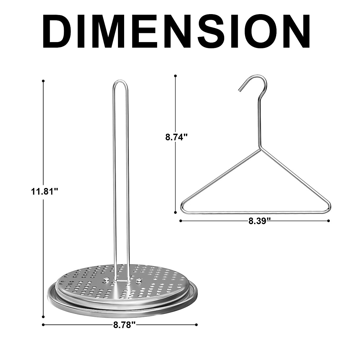 bbq777 Turkey Fryer Replacement Parts Accessory Kit for Deep Fry Pot Grill, for Deep Fryer Holder, Turkey Deep Fryer Hook, Turkey Fryer Hanger, Poultry Stainless Steel Frying Rack w/Aluminum Base