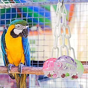 angel3292 Parrot Toy Colorful Bell Ball Plastic Hanging Toy Cute Bird Chew Toy Cage Toy for Cockatiel Parakeet Parrot Chew Toy Bite