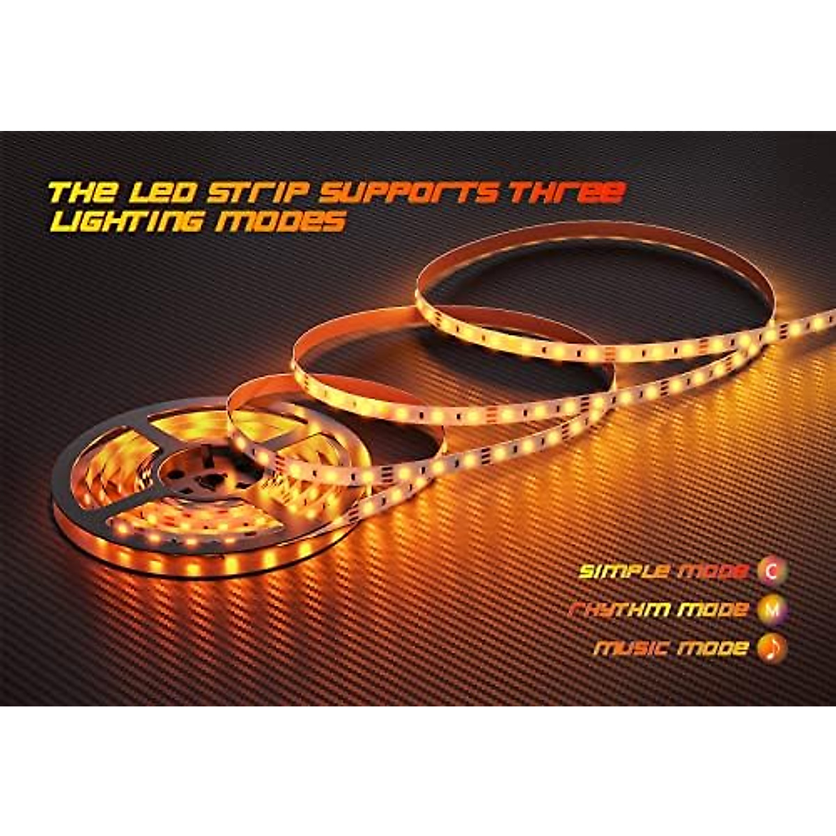 CubiCubi Flame Gaming Desk 50.4” with LED Strip & Monitor Stand, L Shaped Computer Desk Carbon Fiber Surface Gaming PC Table