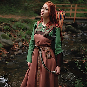 2 Pcs Medieval Belt Renaissance Belt Renaissance Accessories Medieval Ren Faire Costume Viking Belt Leather Belt Pouch Medieval Bag Brown-Retro