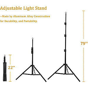 T Shape Backdrop Stand Kit 3.3 * 6.6FT, Adjustable Background Support Stand Kit with 2 Spring Clamps for Parties, Wedding, Photography, Decoration, BEIYANG