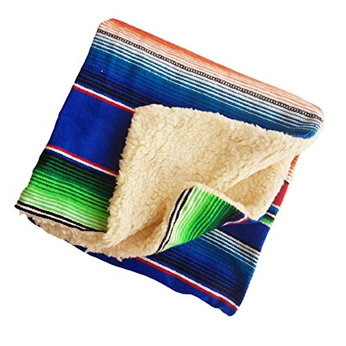 Bebe Trapoz Sarape Baby Blanket, cozzy Quilt, Mexican Blanket, Swaddle balnket, Lovey Blanket (Blue)