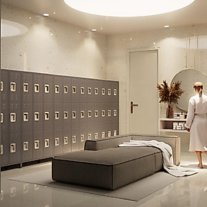 SUPEER 9 Doors Metal Storage Locker with 27 Hooks,Metal Lockers for Employees with Lock for School Office Gym Bedroom,Assembly Required,Dark Grey