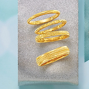 Ross-Simons 18kt Gold Over Sterling Jewelry Set: 4 Stackable Rings. Size 7