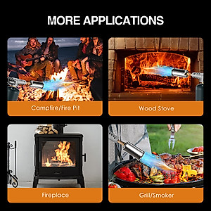 Kitchen Torch Cooking Blow Propane Torch - 500,000 BTU Culinary Torch - Sous Vide - Charcoal Starter Grill Torch Fire Gun for Searing Steak & Creme Brulee(Fuel Not Included)