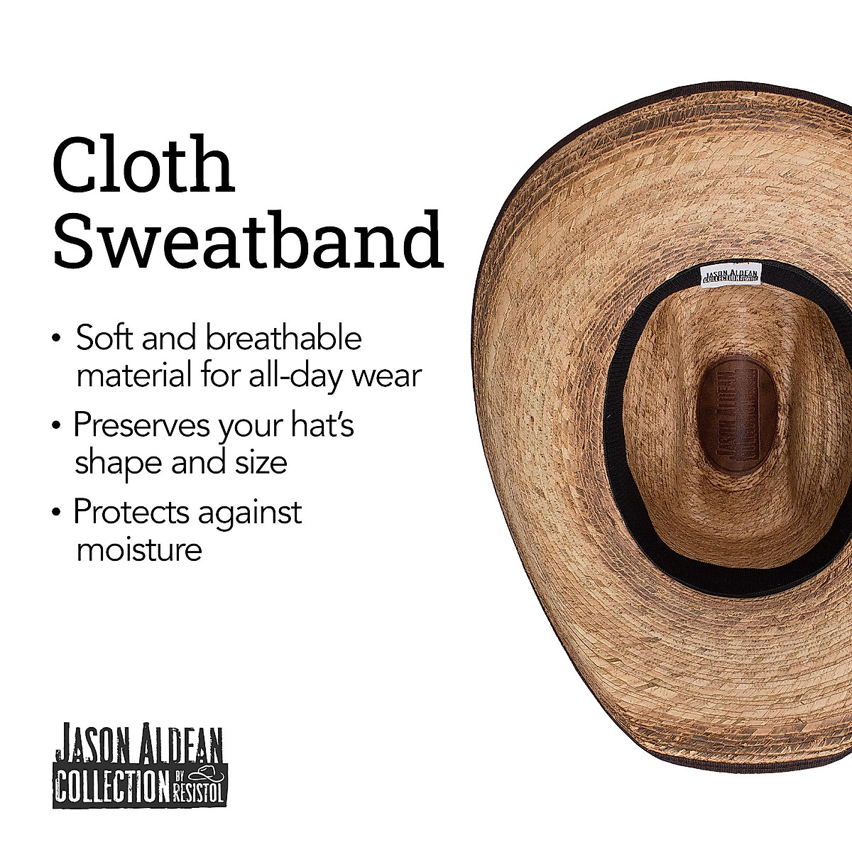 RESISTOL Amarillo Sky Palm 4-1/8" Brim Straw Cowboy Hat Palm L