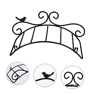 DOITOOL Hose Wrought Iron Frame Hose Wall Mount Hose Storage Rack Hose Holder Hanger Garden Hose Holder Garden Hose Support Hose Bracket Decorative Hose Holder Hose Hanger Wall Mount Shelf