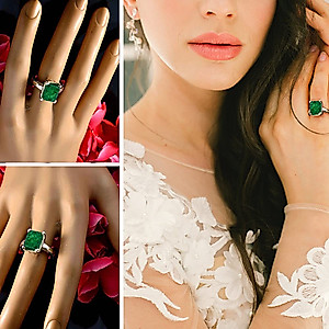 55Carat-Brand Genuine Indian Emerald Silver Ring For Women Emerald Cut Healing Handmade Size 5,6,7,8,9,10,11,12