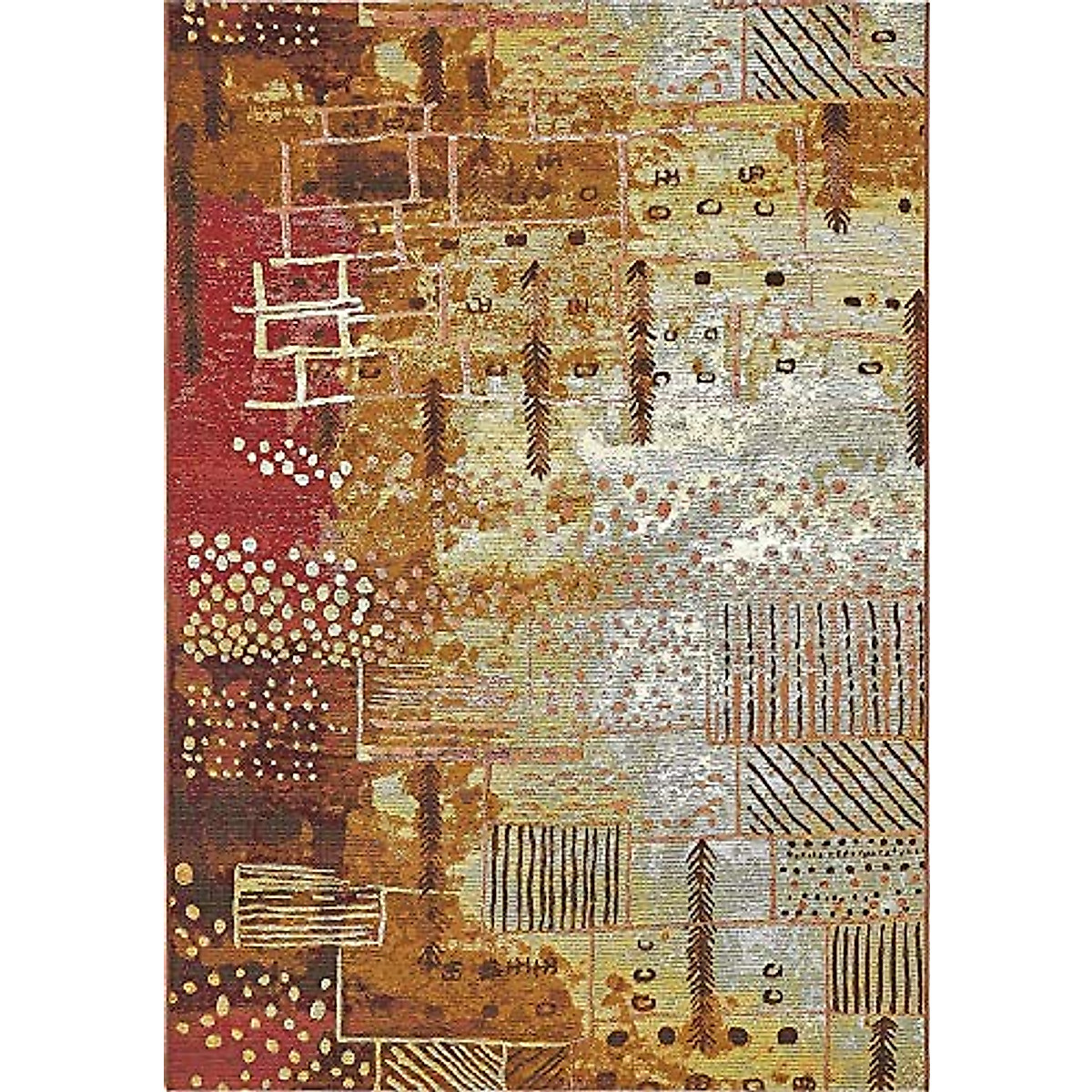 Unique Loom Outdoor Modern Collection Area Rug - Pine (5' 3" x 8' Rectangle, Multi/ Brown)