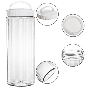 Lawei 4 Pack Clear Plastic Jars with Lids - 50 Oz Tall Clear Empty Plastic Jars Plastic Food Storage Jars for Food & Home Storage