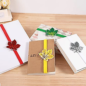 Jarrah Ning Maple Leaf Closure Bands Bookmarks,Adjustable Book Tape，4 peck. Pretty Book Marks for Books, Planners, Notebooks. Book Markers for Women,Mom,Girl.