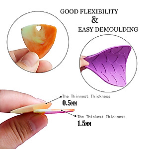 2 Pack Guitar Picks Epoxy Resin Molds Guitar Plectrums Silicone Casting Mold Jewelry Making Molds for DIY Guitar Thumb Finger Picks Keychain Pendant