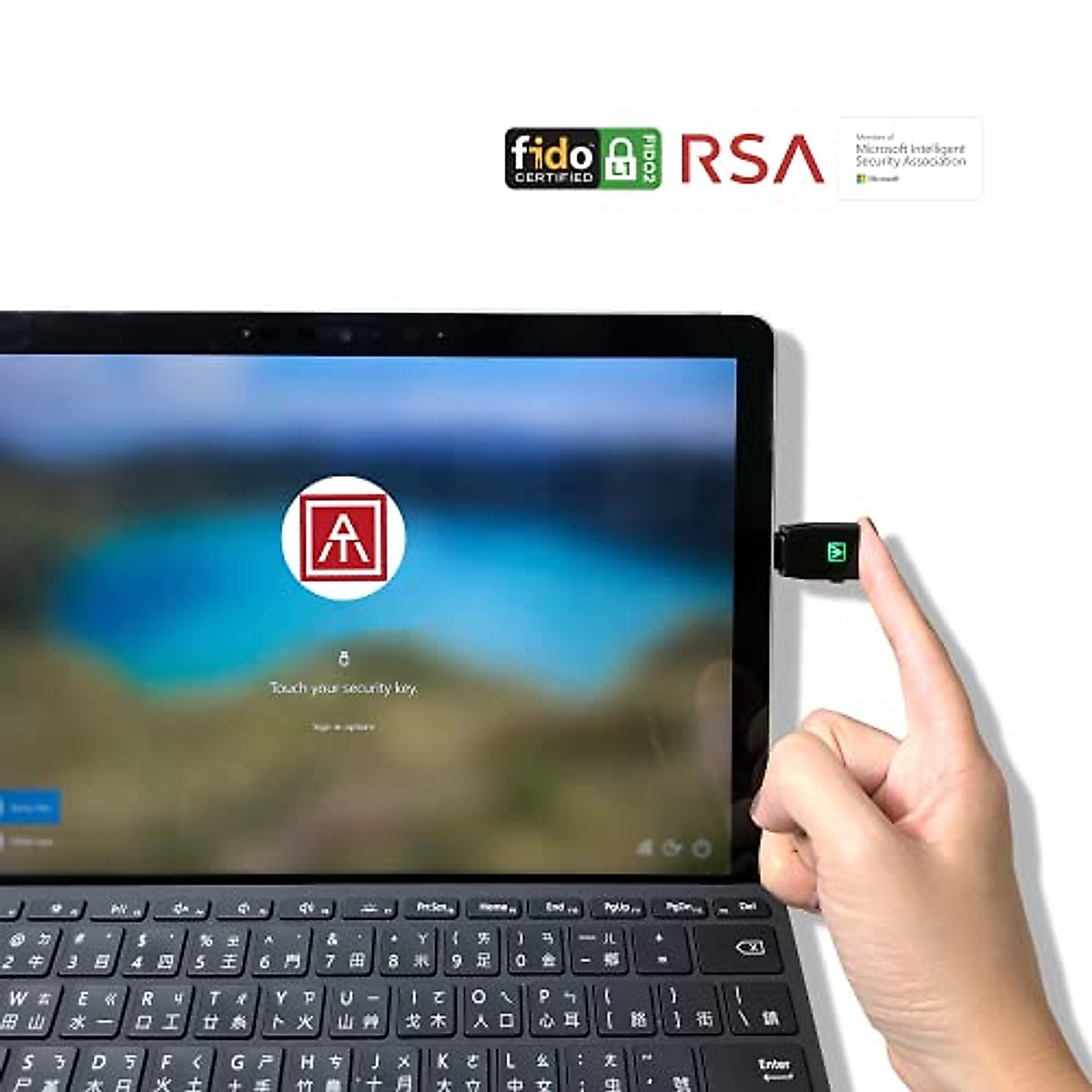 AUTHENTREND ATKey.Pro - FIDO2 Certified Security Key, USB Fingerprint authentication USB-C Ports, Protect Online Accounts : Windows, Linux, Mac OS, Google, Bank of America, Facebook, Twitter, Apple