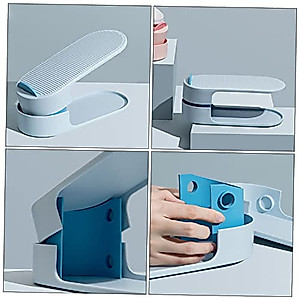 Levemolo Double Deck Holder Units Slots Easy Storage Adjustable Organizer Low Blue Stacker High Sneakers Clo Hanger Saving Free Space Organizers Organization for Heels Shoes Shoe Layer