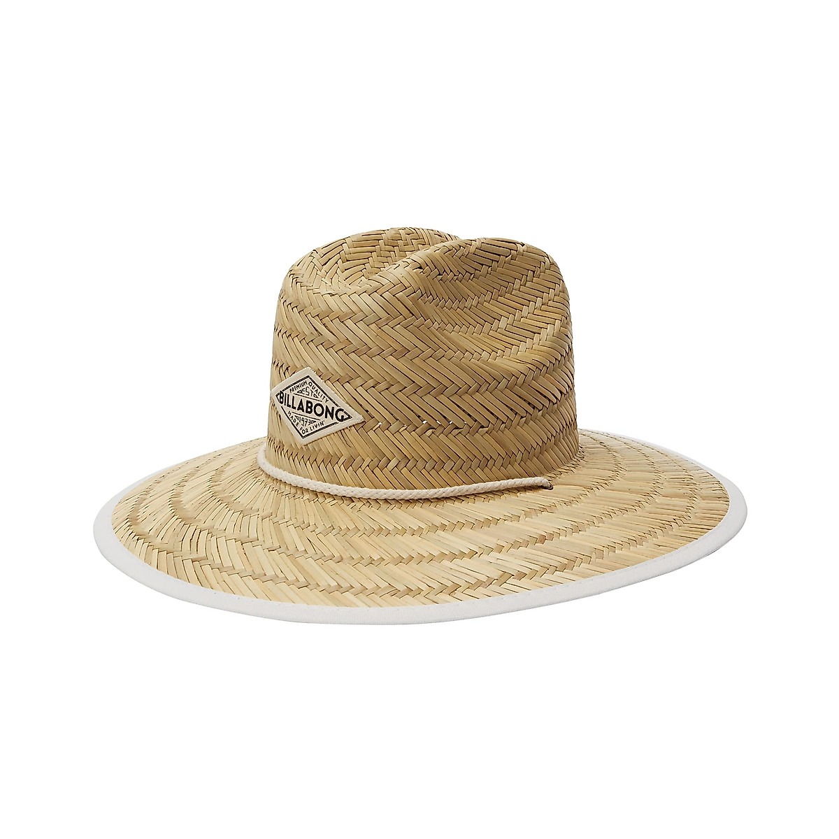 Billabong Women's Tipton Straw Lifeguard Hat, Structured Construction with Printed Fabric Lining Under Brim