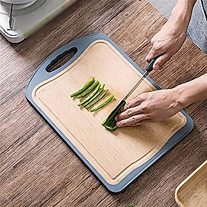 MMOOCO Chopping Board, Rectangle Double-Sided Classification Cutting Board Household Kitchen Small Bamboo Pping Board Rolling Board Tools (Color : Brown)