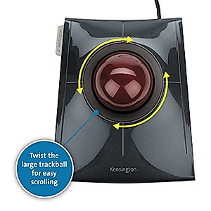 Kensington Wired SlimBlade Trackball Mouse (K72327U), Black