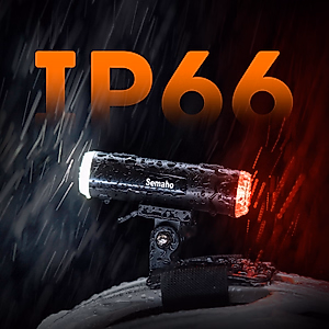 Semaho 2in1 Rechargeable Helmet Light with Bracket Mount Night Bike Light Riding Safety 5 Warning Light Modes IP66 Waterproof Bicycle Light, 360° Rotatable Front Rear Lights, Mountain Bike Headlight