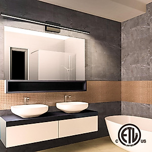 VOLISUN 48 inch Vanity Light for Bathroom, 30W Dimmable 5CCT Bathroom Light Fixture Over Mirror, Black Bathroom Vanity Light, LED Vanity Light Bar -ETL Certificated