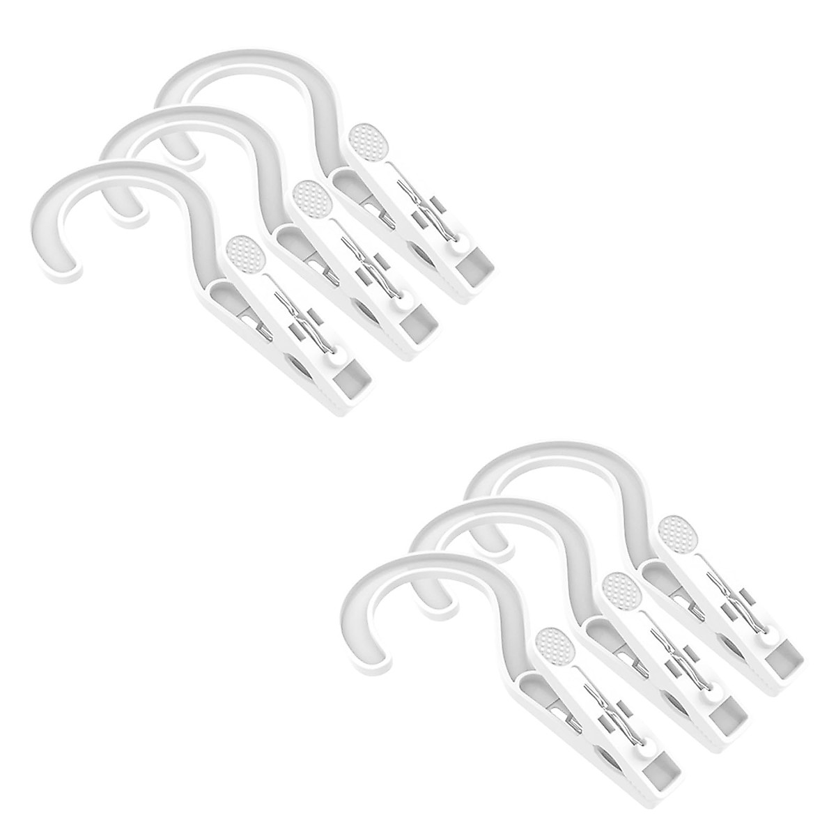 6Pcs Laundry Hooks Boot Hangers - Portable White Plastic Clothes Pins Hanger Clips for Drying Clothes - Versatile Hooks for Laundry, Boots, and More