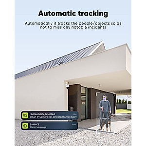 SANNCE 5MP Outdoor IP Security Camera, PTZ WiFi Outdoor Camera, 20X Optical Zoom Auto Tracking Home Surveillance Camera, Motion Detection Color Night Vision 2-Way Audio IP66 Sound & Light Alarm