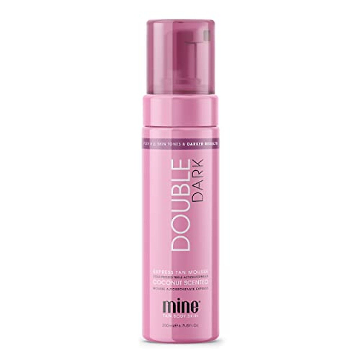 MineTan Double Dark Self Tanner Mousse - Clean Sunless Tanner For An Iconic Beach Bronze & Glowing Skin Finish, Body and Face Tanner, No Fake Tan Smell, Coconut Scented Self Tan, 200ml
