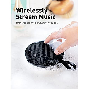 Fosi Audio B2 Bluetooth Shower Speaker, IPX7 Waterproof Bluetooth Speaker with 24H Playtime, Supports TWS Stereo Sound Mode, Portable Speakers Bluetooth Wireless for Outdoor, Hiking, Camping, Boating