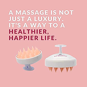 Kerotin Scalp Massager Hair Growth, Manual Soft Silicone Shampoo Brush, Handheld Scalp Massager, Scalp Scrubbie. Stimulates Hair Growth, Remove Dandruff. Waterproof