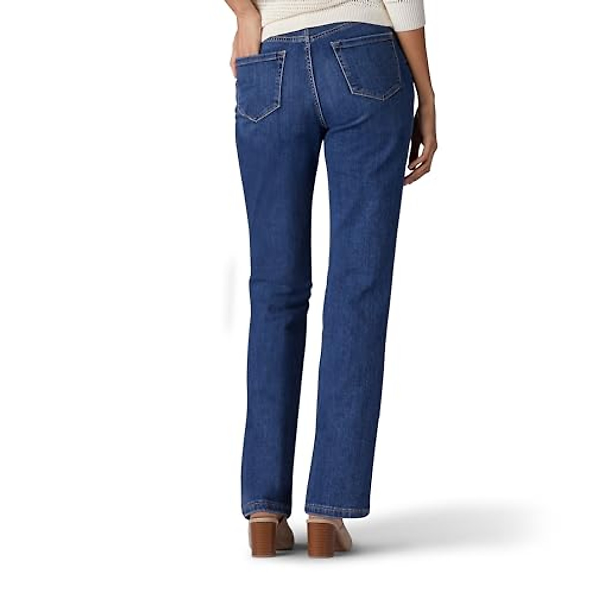 Lee Women's Missy Instantly Slims Classic Relaxed Fit Monroe Straight Leg Jean, Seattle, 12