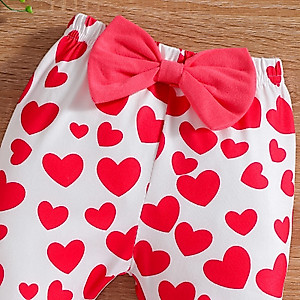 FOCICI Newborn Baby Girl Clothes Infant Valentines Day Outfit Elephant Romper Top Heart Pants Headband 3pc Set 0-3 Months