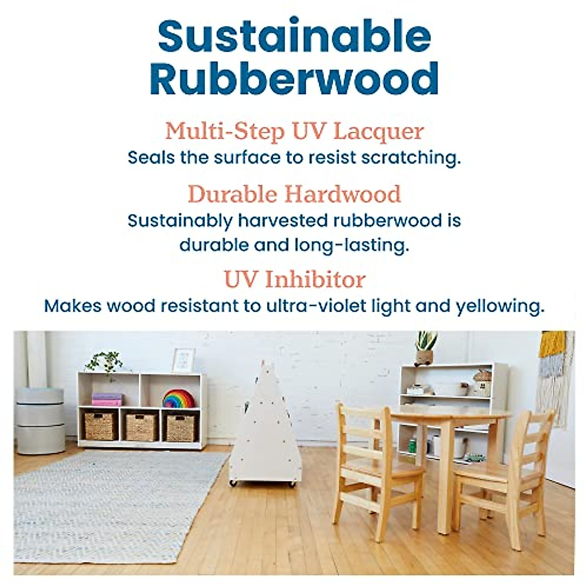 ECR4Kids Three Rung Ladderback Chair, 12in Seat Height , Classroom Seating, Natural, 2-Pack