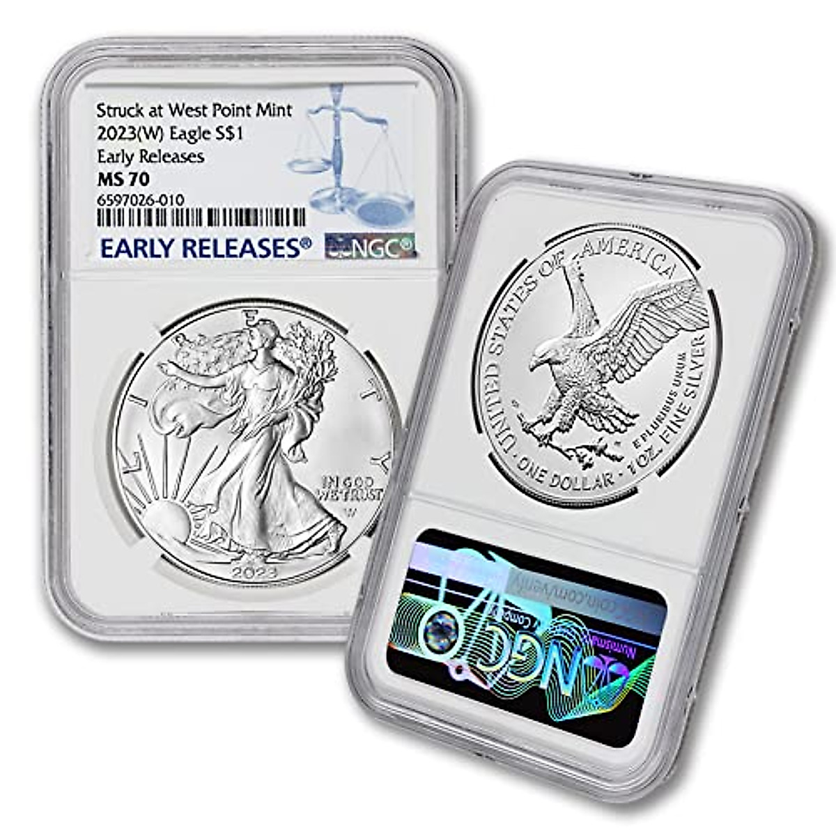 2023 (W) 1 oz American Silver Eagle Bullion Coin MS-70 (Early Releases - Struck at West Point Mint) $1 MS70 NGC