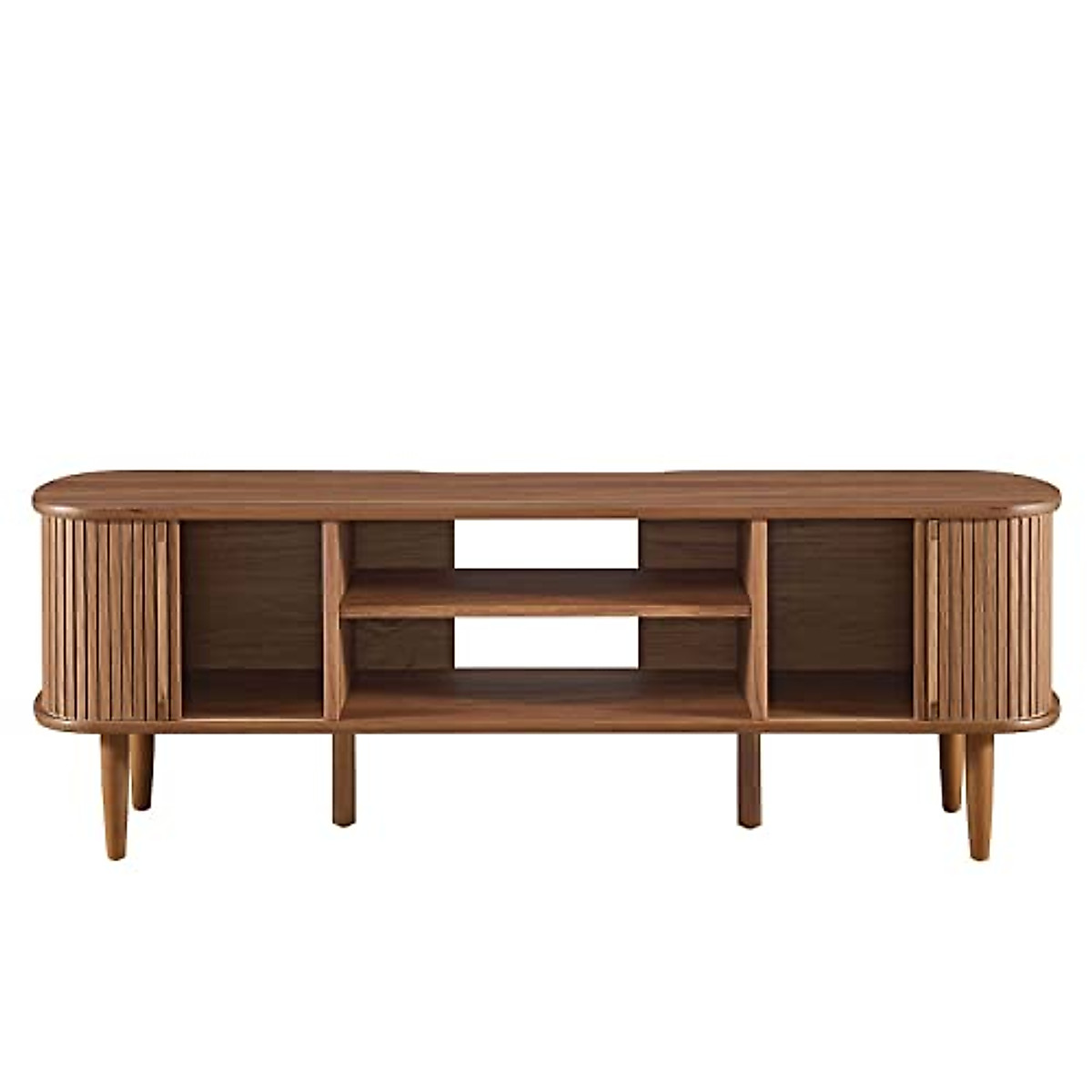 Modway Contour Mid-Century Modern Media TV Stand in Walnut, 15 x 54.5 x 18.5