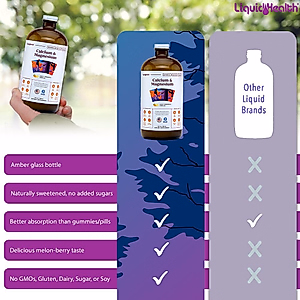 LIQUIDHEALTH 32 Fl Oz Calcium and Magnesium Liquid Supplement Joint and Bones Tissue Support, Citrate Vegetarian Natural Non GMO, Vitamin D3-2 Pack