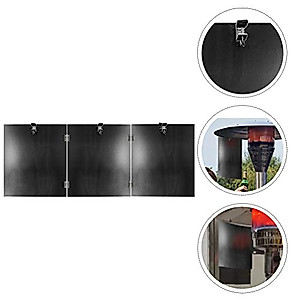 BESPORTBLE Metal Patio Thermal Reflector Outdoor Party Patio Heater Reflector Baffle Thermal Insulation Shield for Christmas Garden Yard Supplies Black