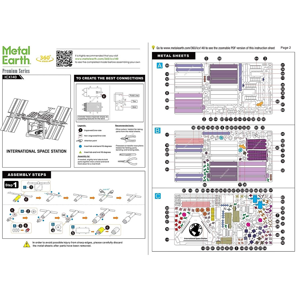 Metal Earth Premium Series International Space Station 3D Metal Model Kit Fascinations