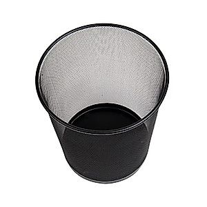 Mind Reader Garbage Waste Basket Recycling Bin Set, Round Metal Mesh, Black