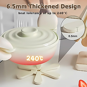 Silicone Trivet for Hot Dishes,Tree Coasters/Tree Trivet,240°C Heat Resistant,Water&Stain Resistant,Food-Grade Silicone Pads for Kitchen Essentials and Decor,3 Trivets + 1 Stand (Round Base)