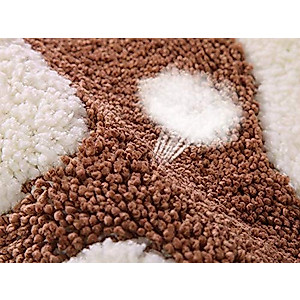 TOPCHANCES Bathroom Rug Mat, Non Slip Big Feet Bath Mat Water Absorbent Bath Rug,Microfiber Doormat Toilet Bath Carpet for Doormats,Tub, Shower (Coffee, 19.5" X 31.5")