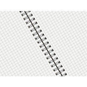 HULYTRAAT Large Graph Ruled Wirebound Spiral Notebook, 8.5 x 11 Inches, 5mm Grid (2 sq/cm) Paper Pad, Premium 100gsm Ivory White Acid-Free Paper, 128 Squared/Grid Pages per Book (Pack of 2)
