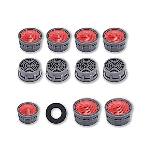 YiiSeeJo 20 Pcs Faucet Aerator 2.2 GPM, Insert Faucet Aerators Replacement Parts for Bathroom or Kitchen Faucet Filter (Red)