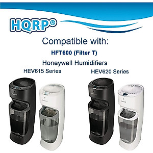 HQRP 2-Pack Wick Filter Replacement for Honeywell Filter T HFT600 / HFT600PDQ Compatible with Honeywell HEV615 HEV620 HEV600 Series Top Fill Cool Mist Humidifiers