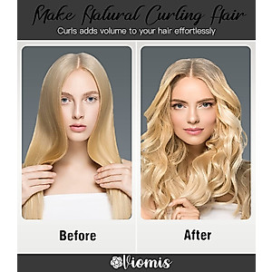 Heatless Curling Rod Headband For Long Hair Curls, 60‘’ Leveling Up Velour Heatless Hair Curler, TikTok Heatless Curls with Hair Clips and Scrunchie for Sleeping(Black)