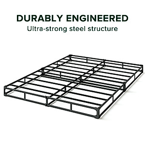 Zinus 5 Inch WonderBox(TM) Smart Box Spring Quick Assembly Mattress Foundation, Durable Metal Frame, Full, Grey