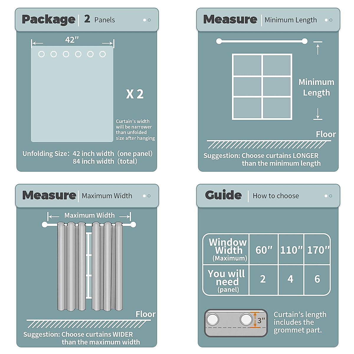 BGment Kids Blackout Curtains for Boys Bedroom, Star Curtains Thermal Insulated Grommet Window Drapes for Nursery, Set of 2 Panels (42 x 63 Inch, Navy Blue)