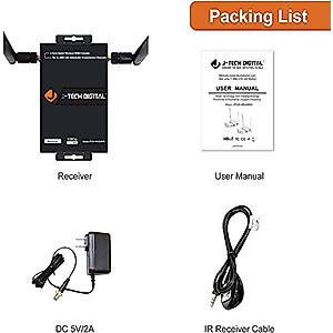 J-Tech Digital Wireless HDMI Extender 1X2 up to 200ft 1080P with HDMI Loop Output IR Passthrough (Receiver Only)